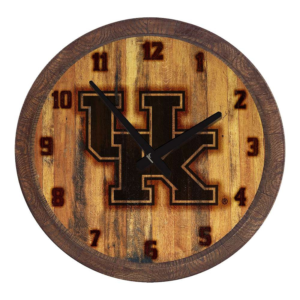 Kentucky Wildcats: Branded Faux Barrel Top Wall Clock