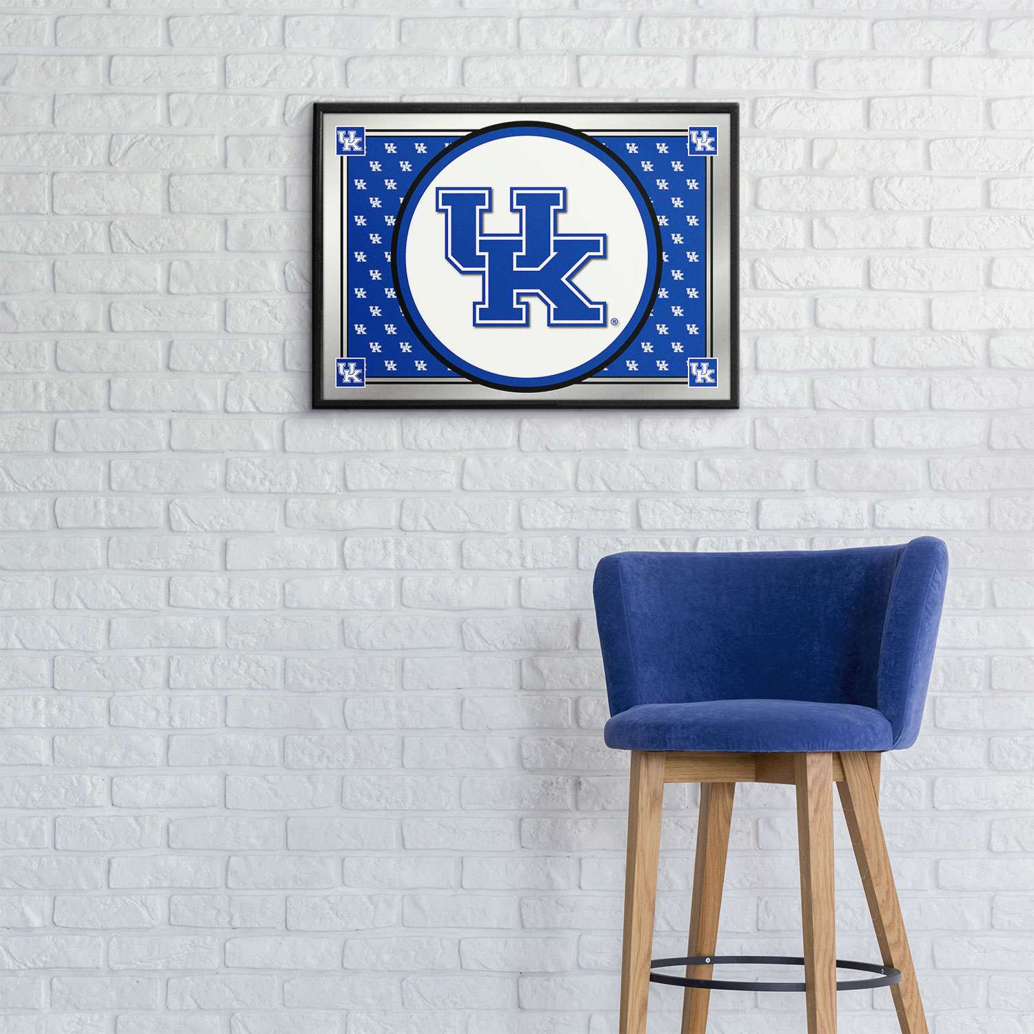 Kentucky Wildcats: Team Spirit - Framed Mirrored Wall Sign - Blue
