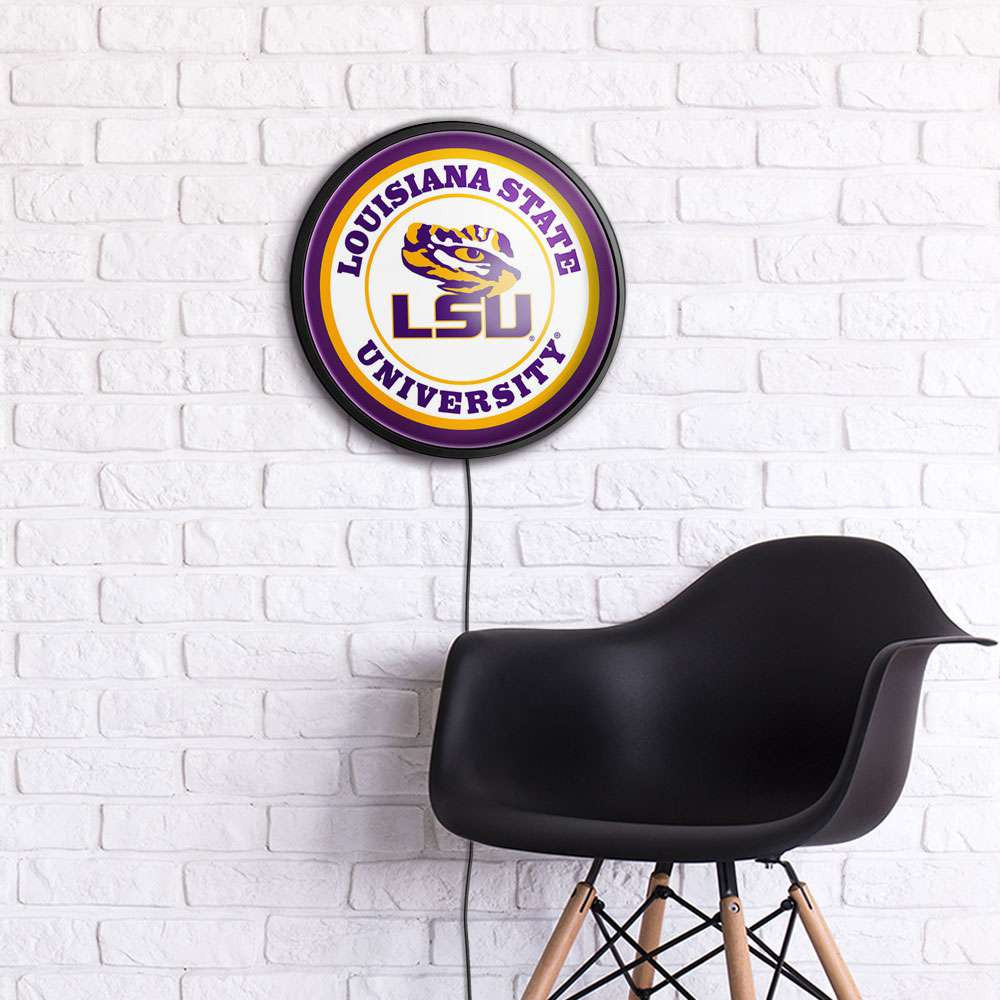 LSU Tigers: Round Slimline Lighted Wall Sign