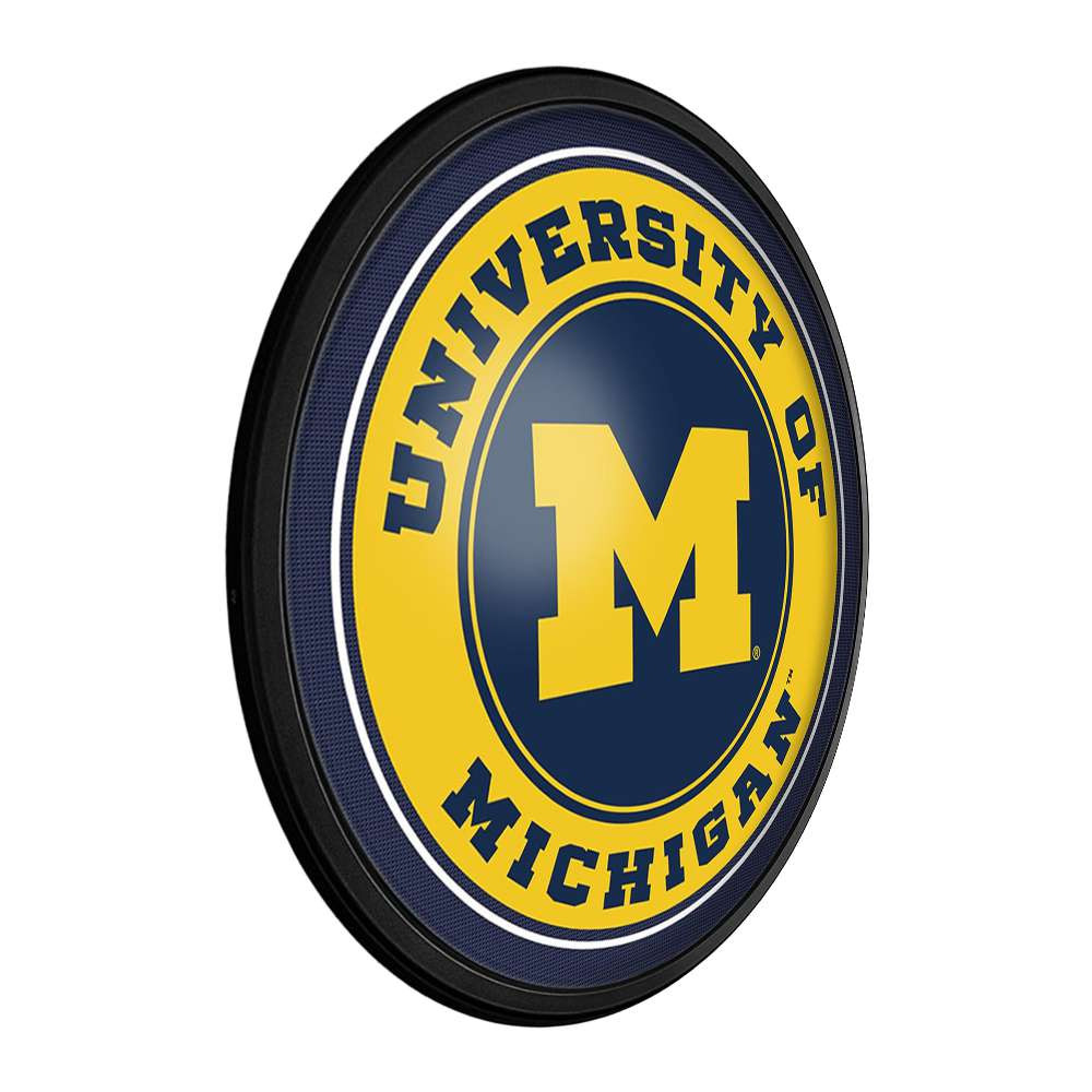 Michigan Wolverines: Round Slimline Lighted Wall Sign