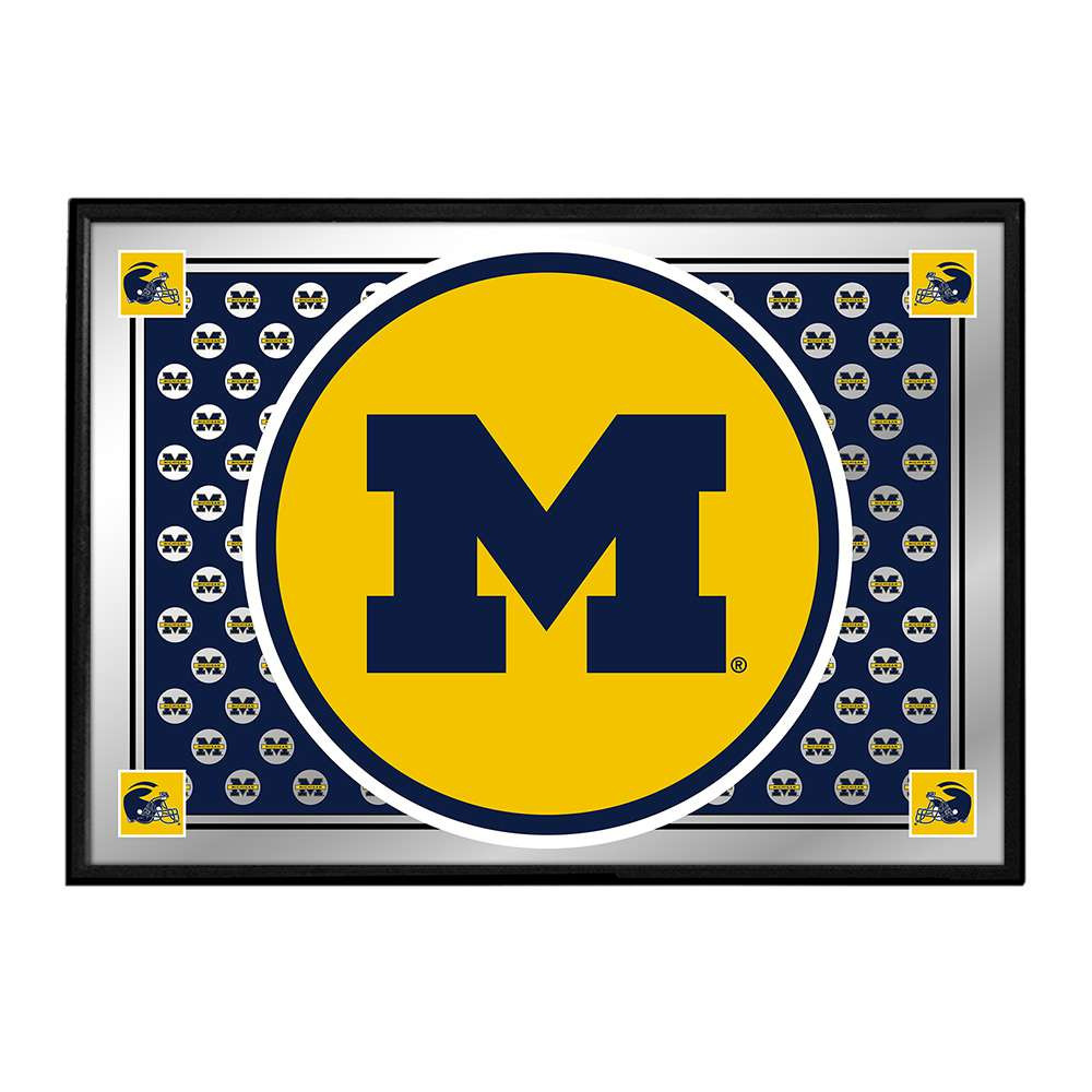 Michigan Wolverines: Team Spirit - Framed Mirrored Wall Sign - Blue
