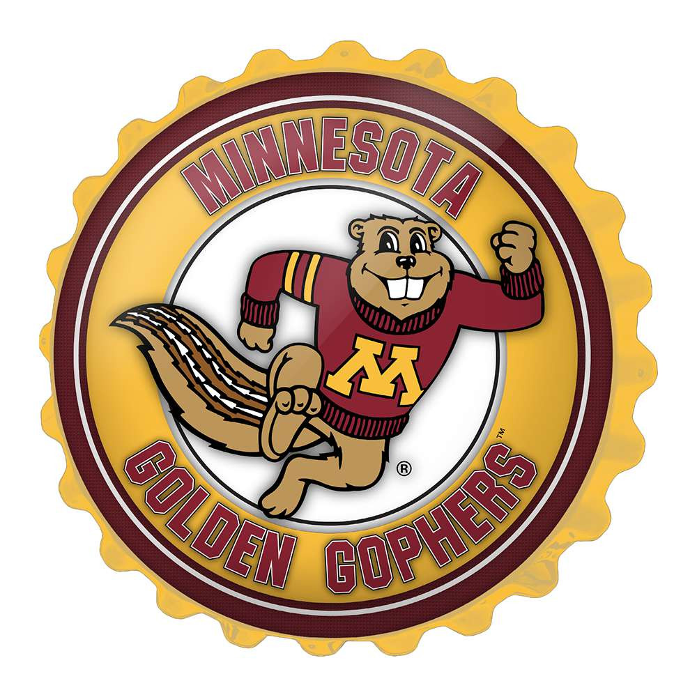 Minnesota Golden Gophers: Goldy - Bottle Cap Wall Sign - Gold