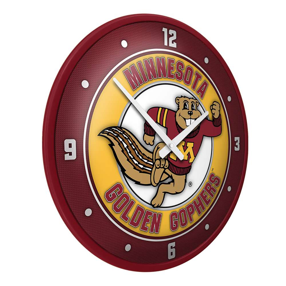Minnesota Golden Gophers: Goldy - Modern Disc Wall Clock - Maroon Frame