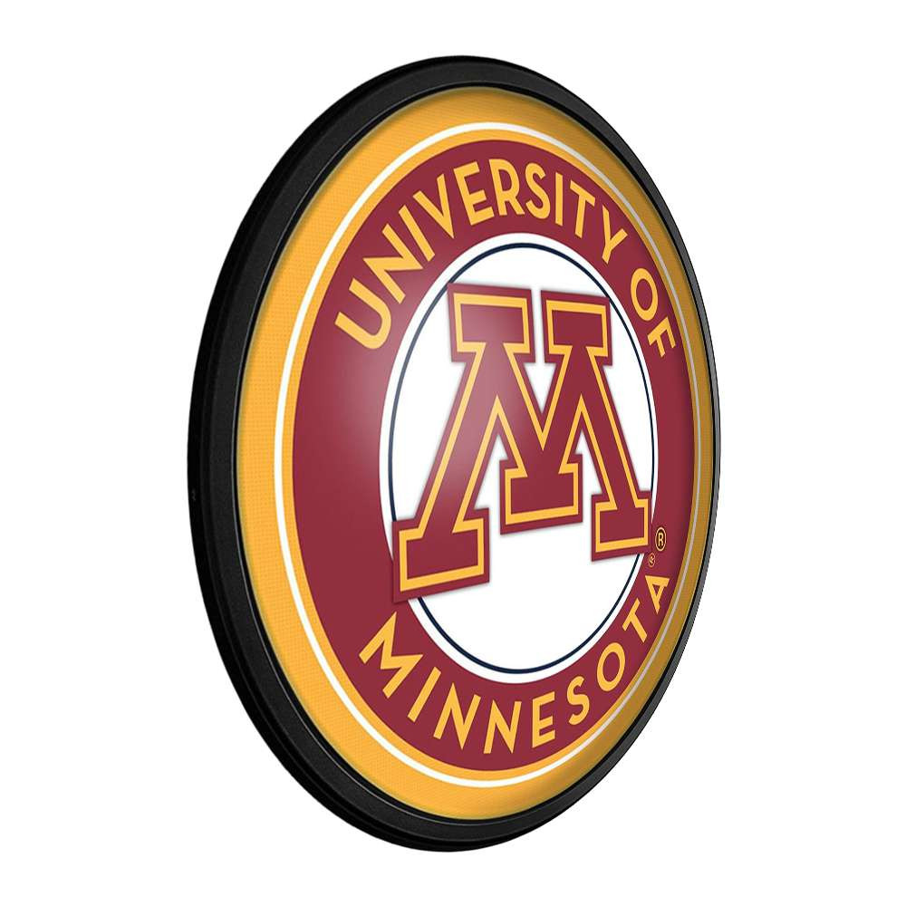 Minnesota Golden Gophers: Round Slimline Lighted Wall Sign