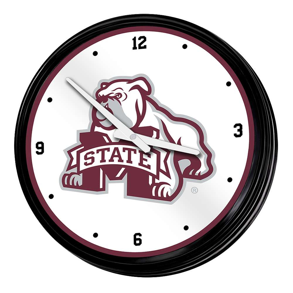 Mississippi State Bulldogs: Bulldog - Retro Lighted Wall Clock