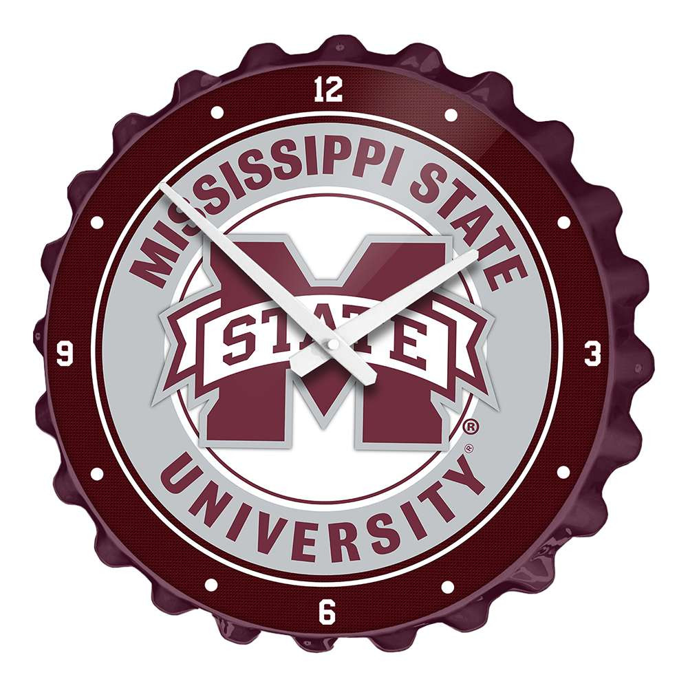 Mississippi State Bulldogs: Mascot - Bottle Cap Wall Clock