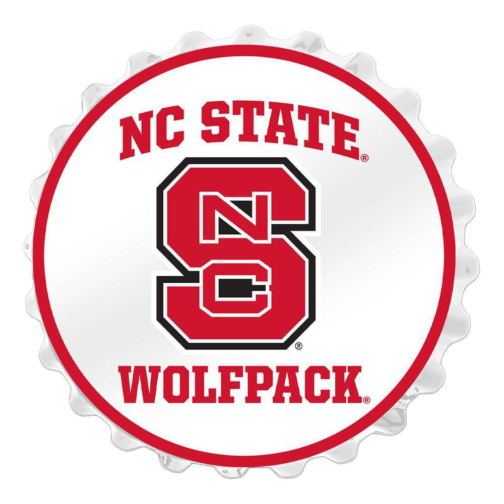 NC State Wolfpack: Block S - Bottle Cap Wall Sign - White
