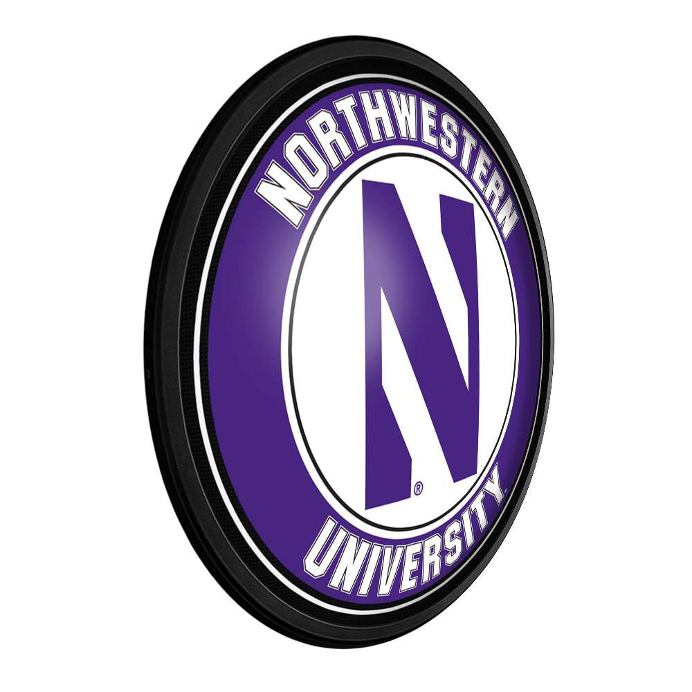 Northwestern Wildcats: Round Slimline Lighted Wall Sign