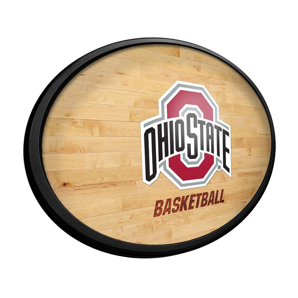 Ohio State Buckeyes: Hardwood - Oval Slimline Lighted Wall Sign