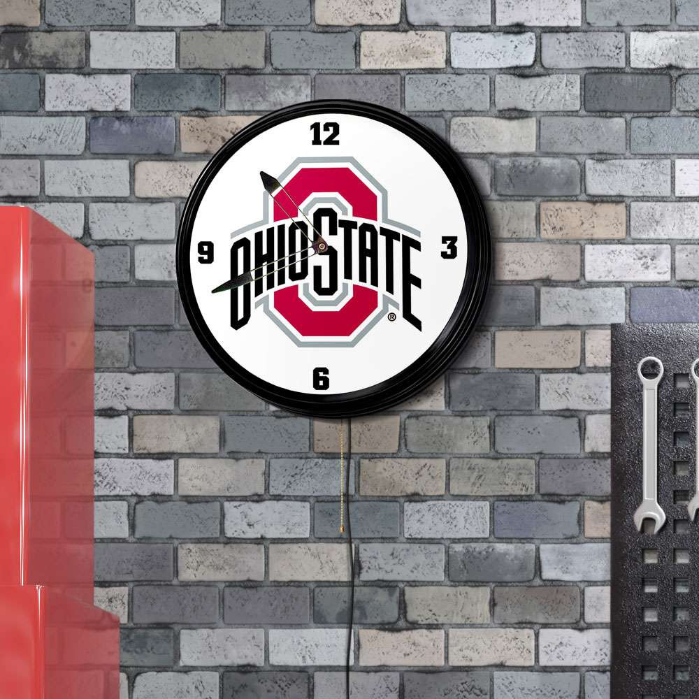Ohio State Buckeyes: Retro Lighted Wall Clock