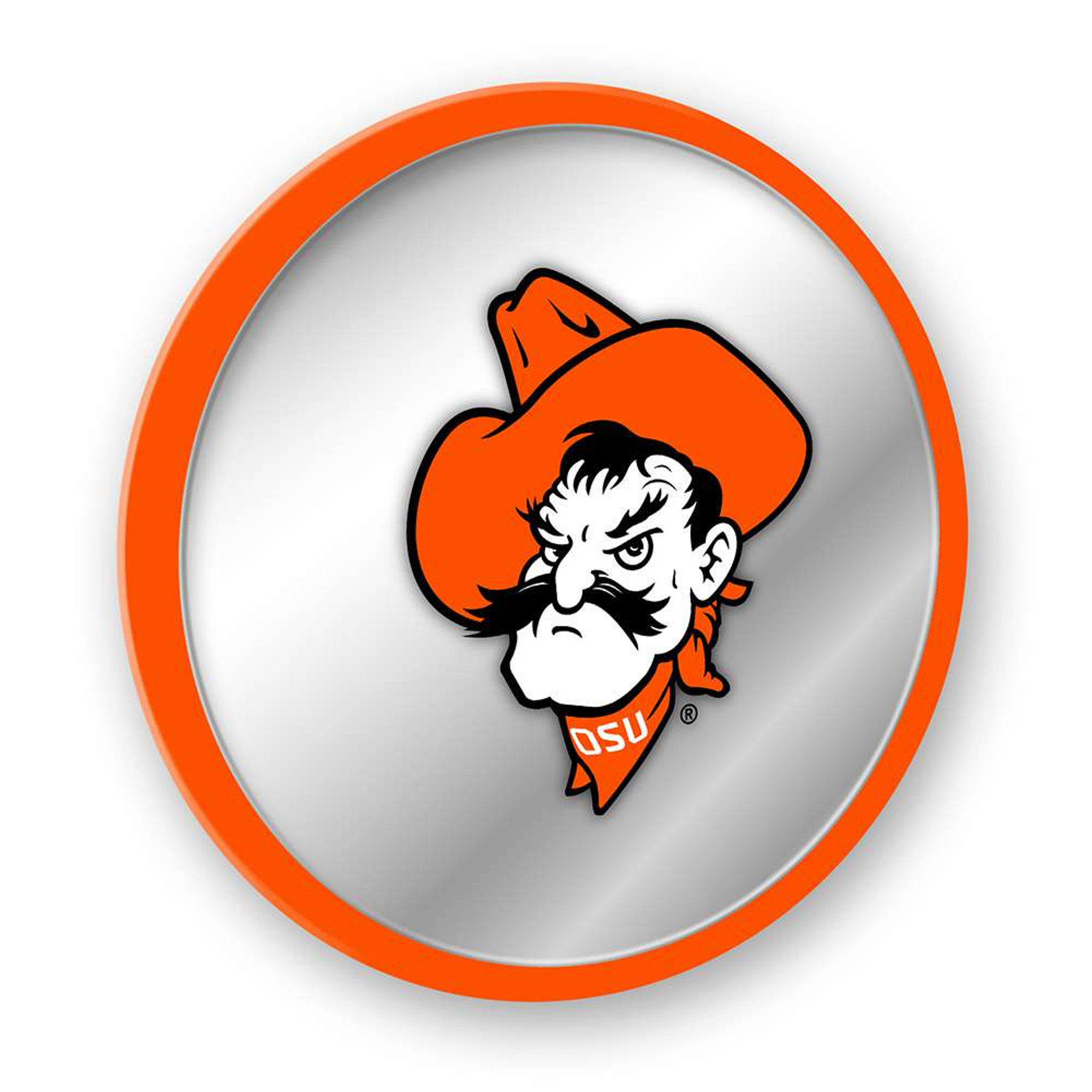 Oklahoma State Cowboys Mascot Modern Disc Mirrored Wall Sign
