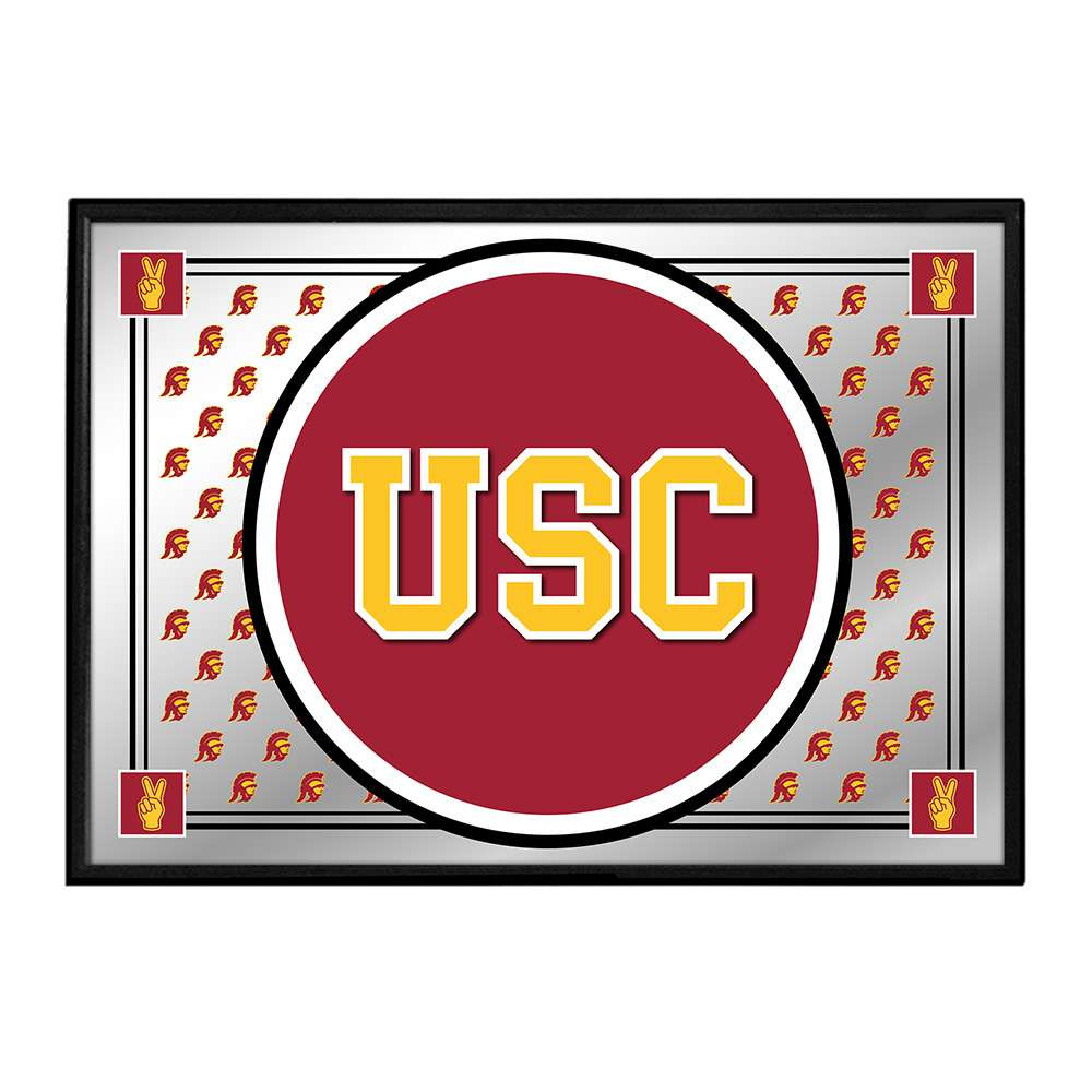 USC Trojans: Team Spirit - Framed Mirrored Wall Sign - Mirrored