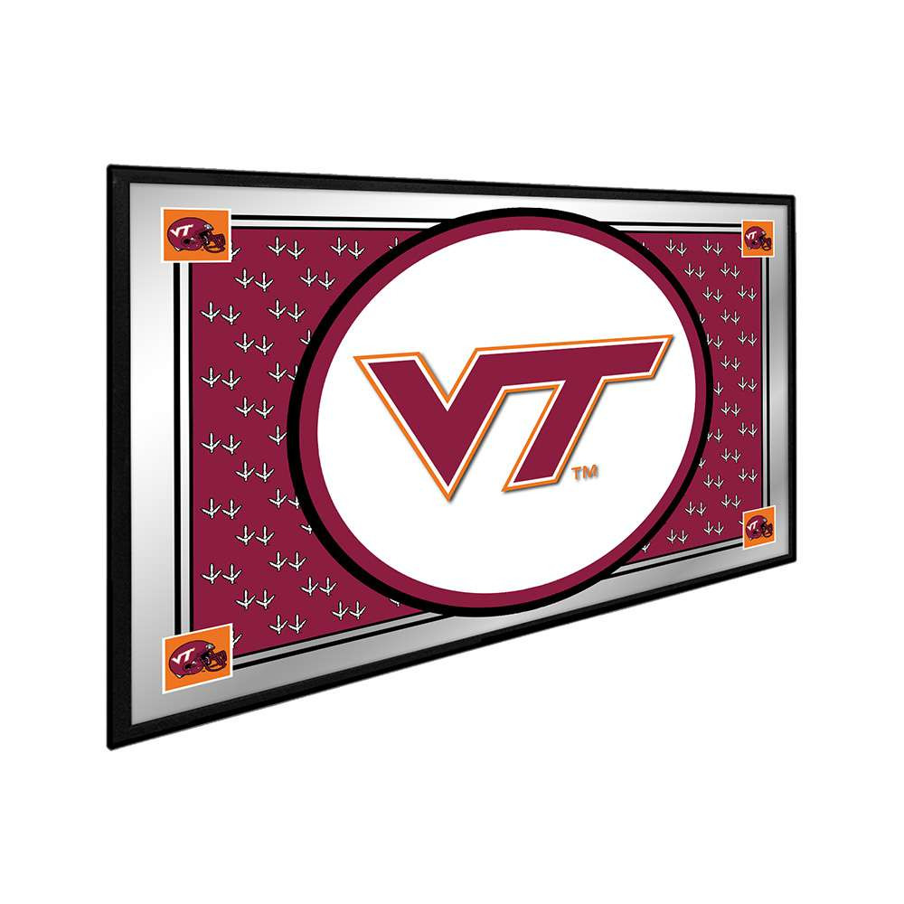 Virginia Tech Hokies: Team Spirit - Framed Mirrored Wall Sign - Maroon