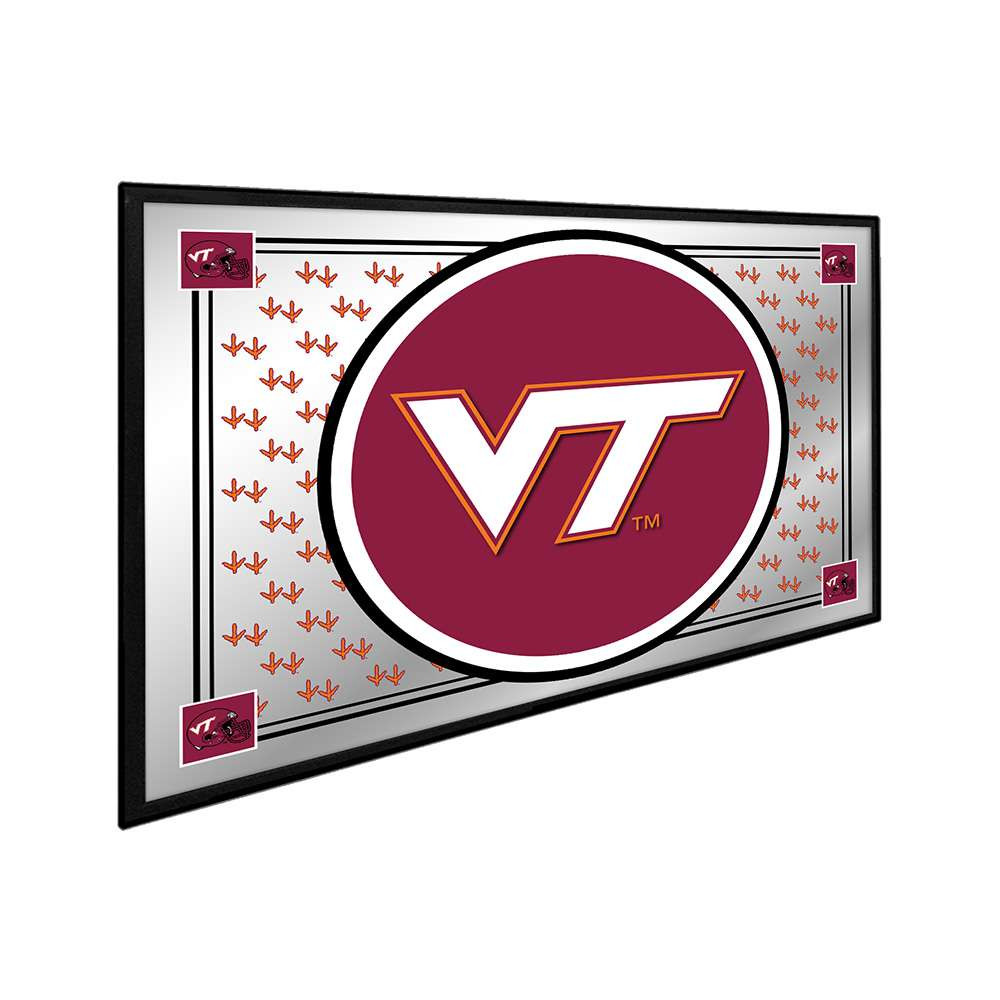 Virginia Tech Hokies: Team Spirit - Framed Mirrored Wall Sign - Mirrored