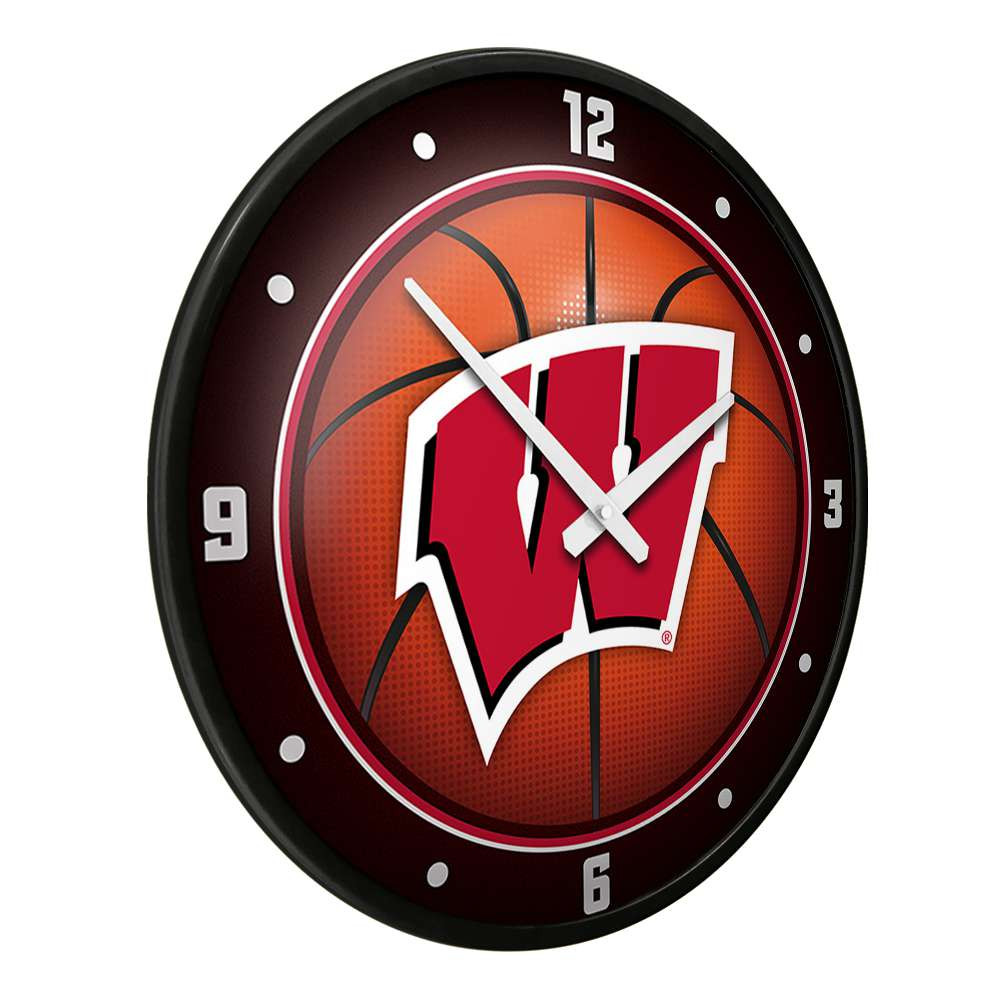 Wisconsin Badgers: Basketball - Modern Disc Wall Clock