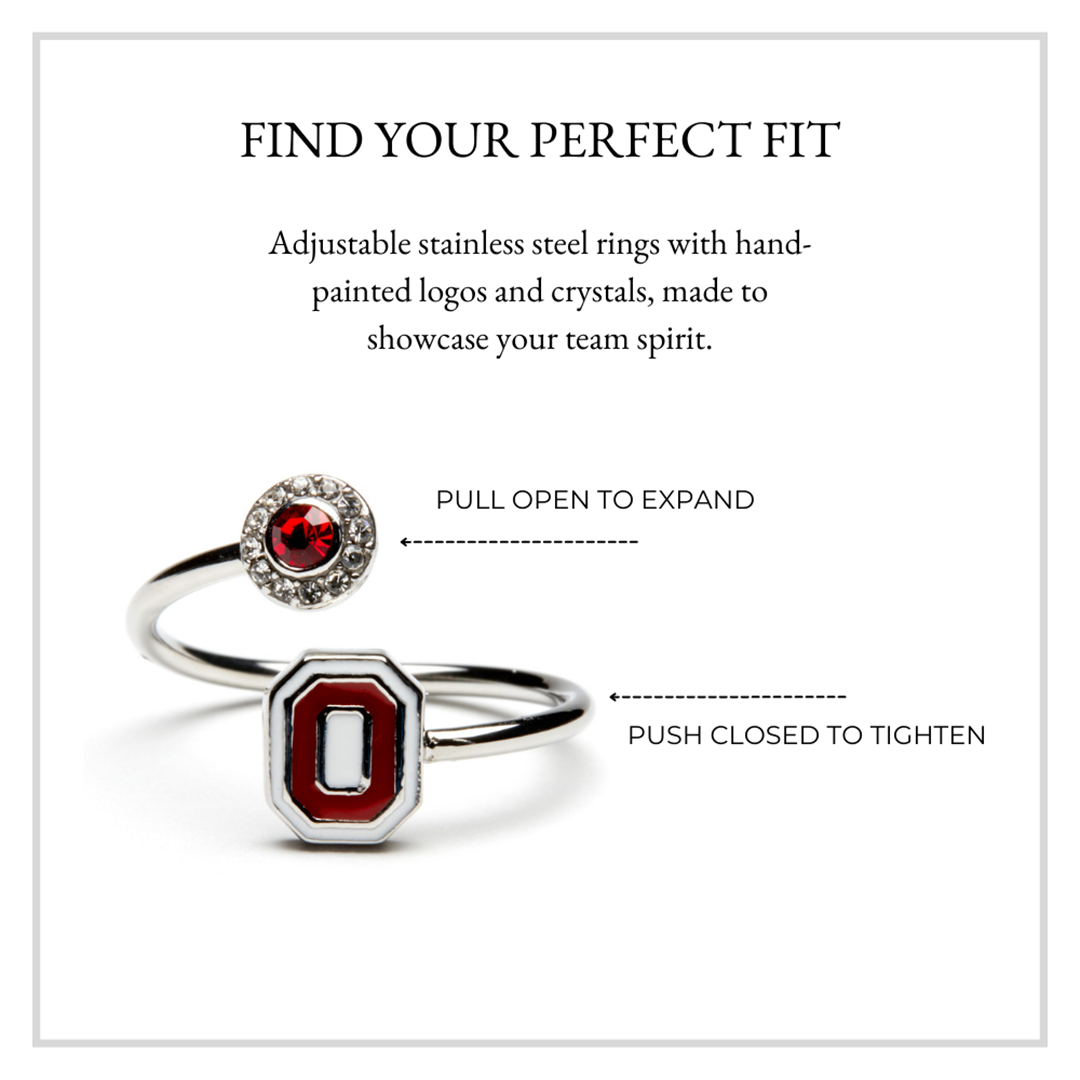 Ohio State Buckeyes Stainless Steel "O" Adjustable Ring