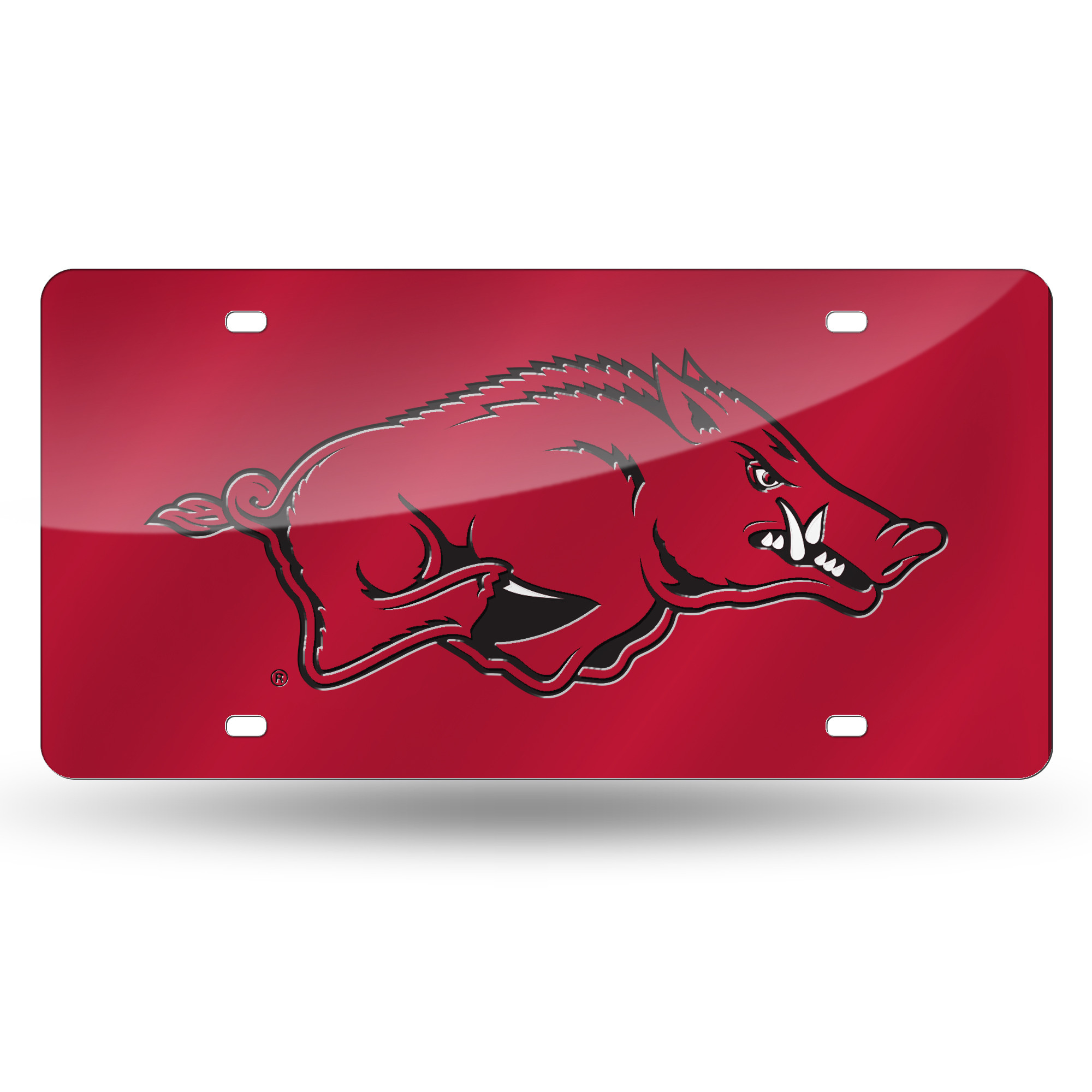 Arkansas Razorbacks Red Laser Cut Tag