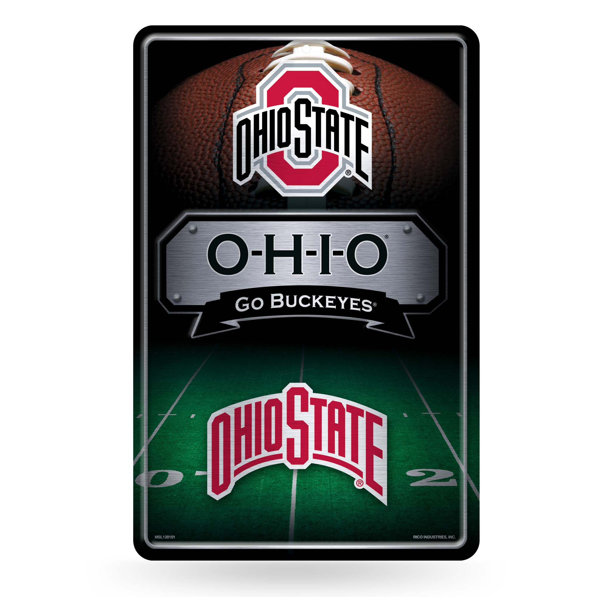 Ohio State Buckeyes metal home decor sign