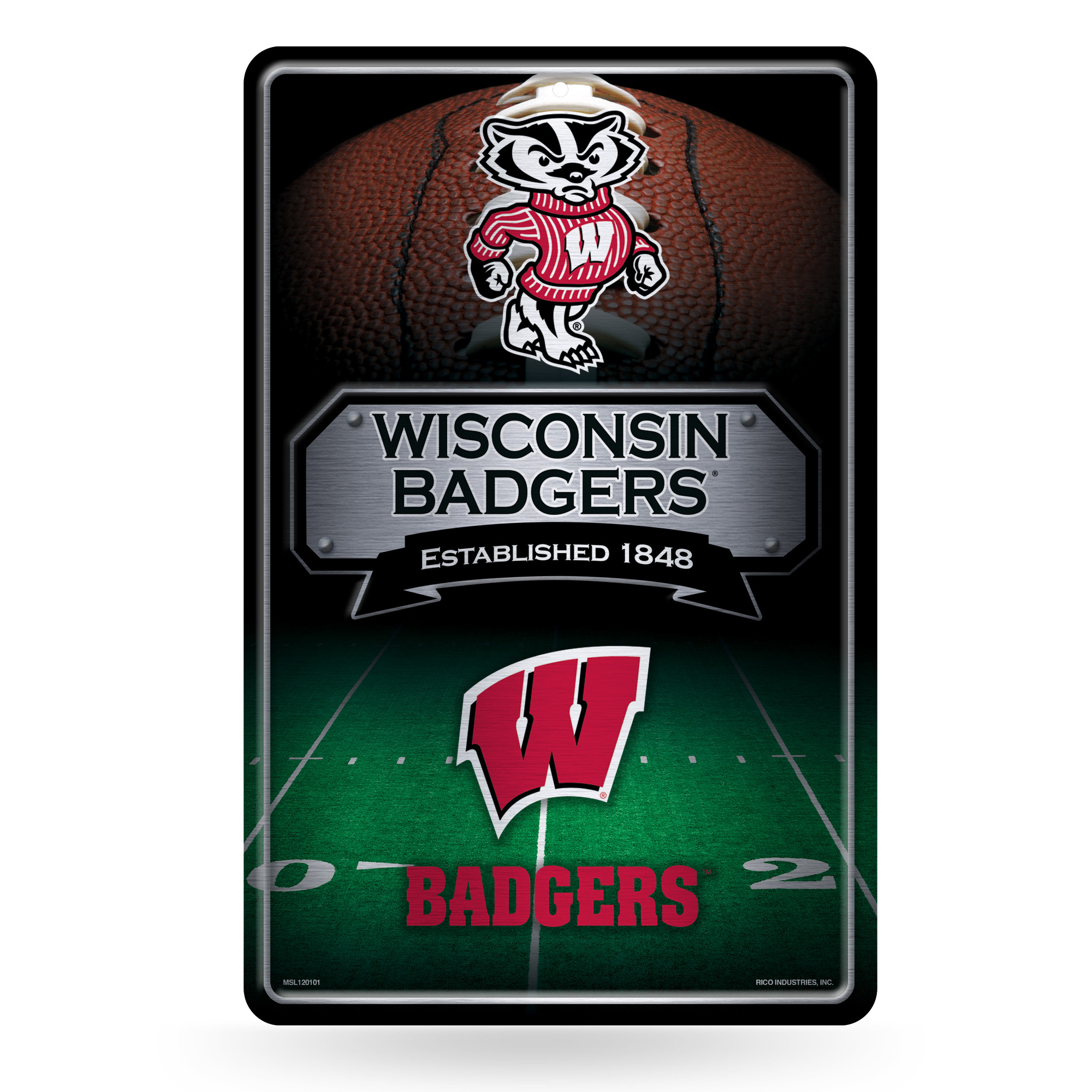 Wisconsin Badgers Standard metal home decor sign