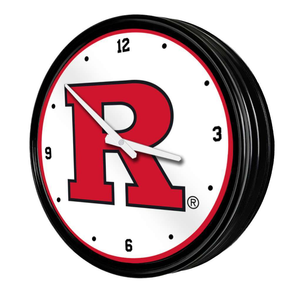 Rutgers Scarlet Knights: Retro Lighted Wall Clock