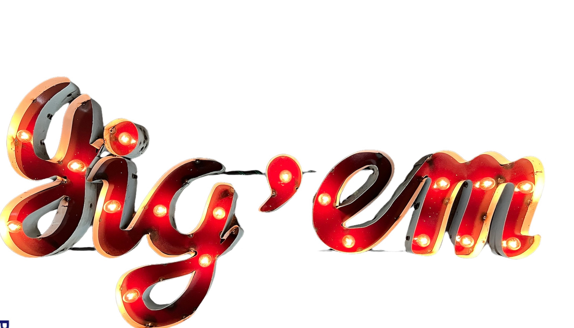 Texas A&M Aggies Recycled Metal Wall Decor Gigem Script Illuminated
