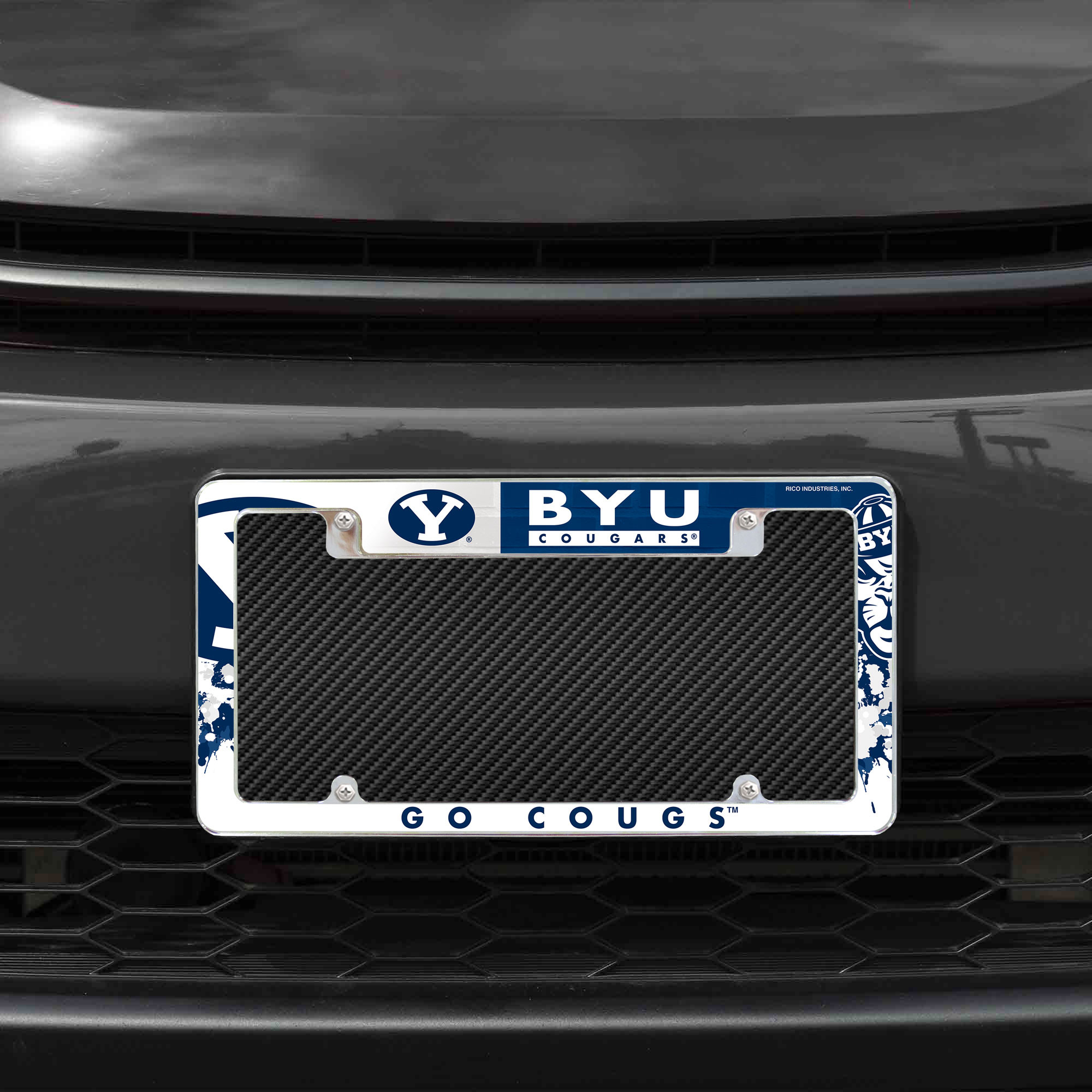 BYU Cougars Primary Chrome License Plate Frame