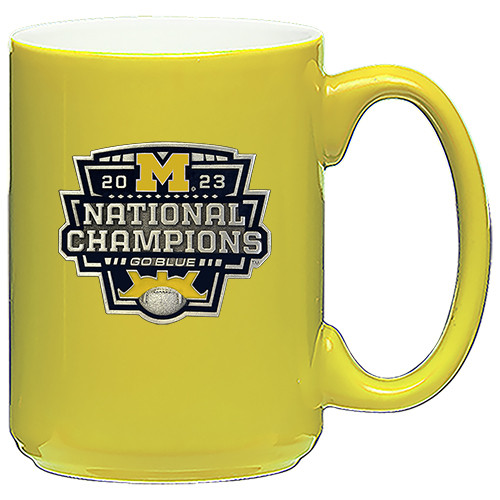 Michigan Wolverines 2023 National Champions Coffee Mug - Yellow