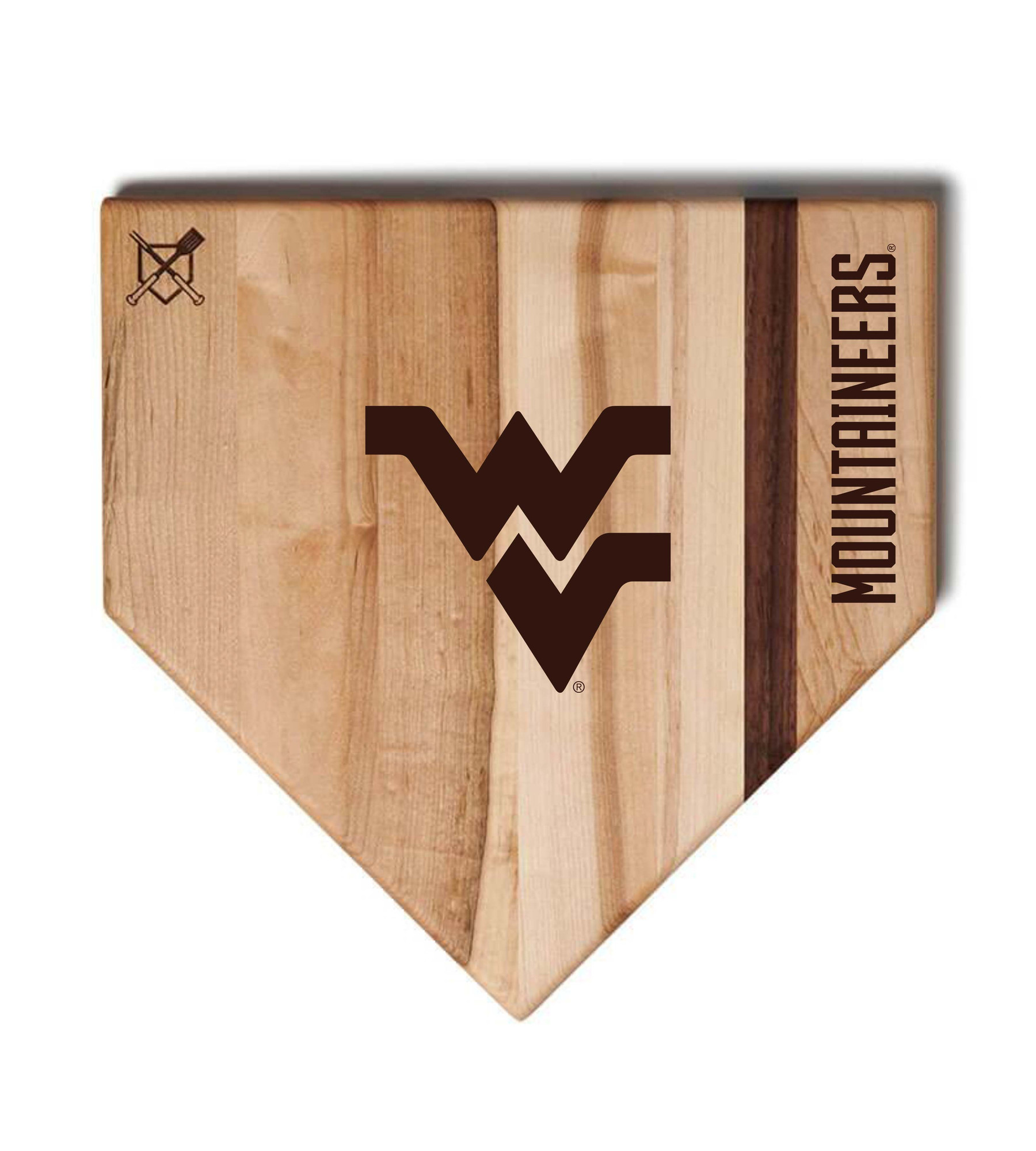 West Virginia Mountaineers Home Plate Cutting Board