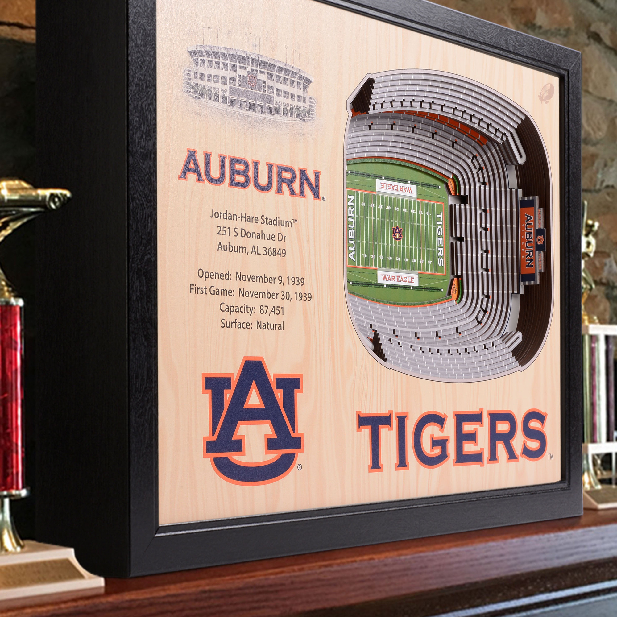 Auburn Tigers Football 25 Layer Stadiumview Wall Art