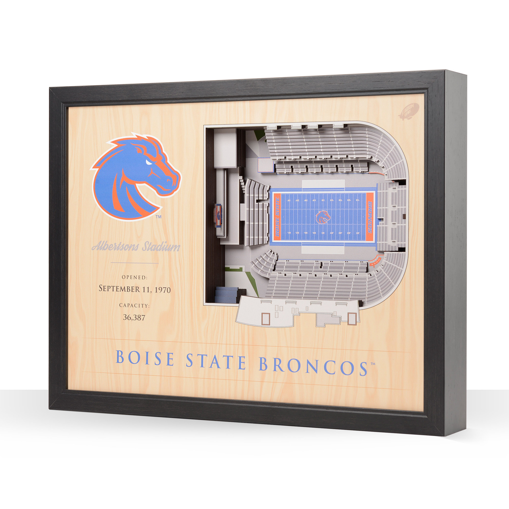 Boise State Broncos 25 Layer Stadiumview Wall Art