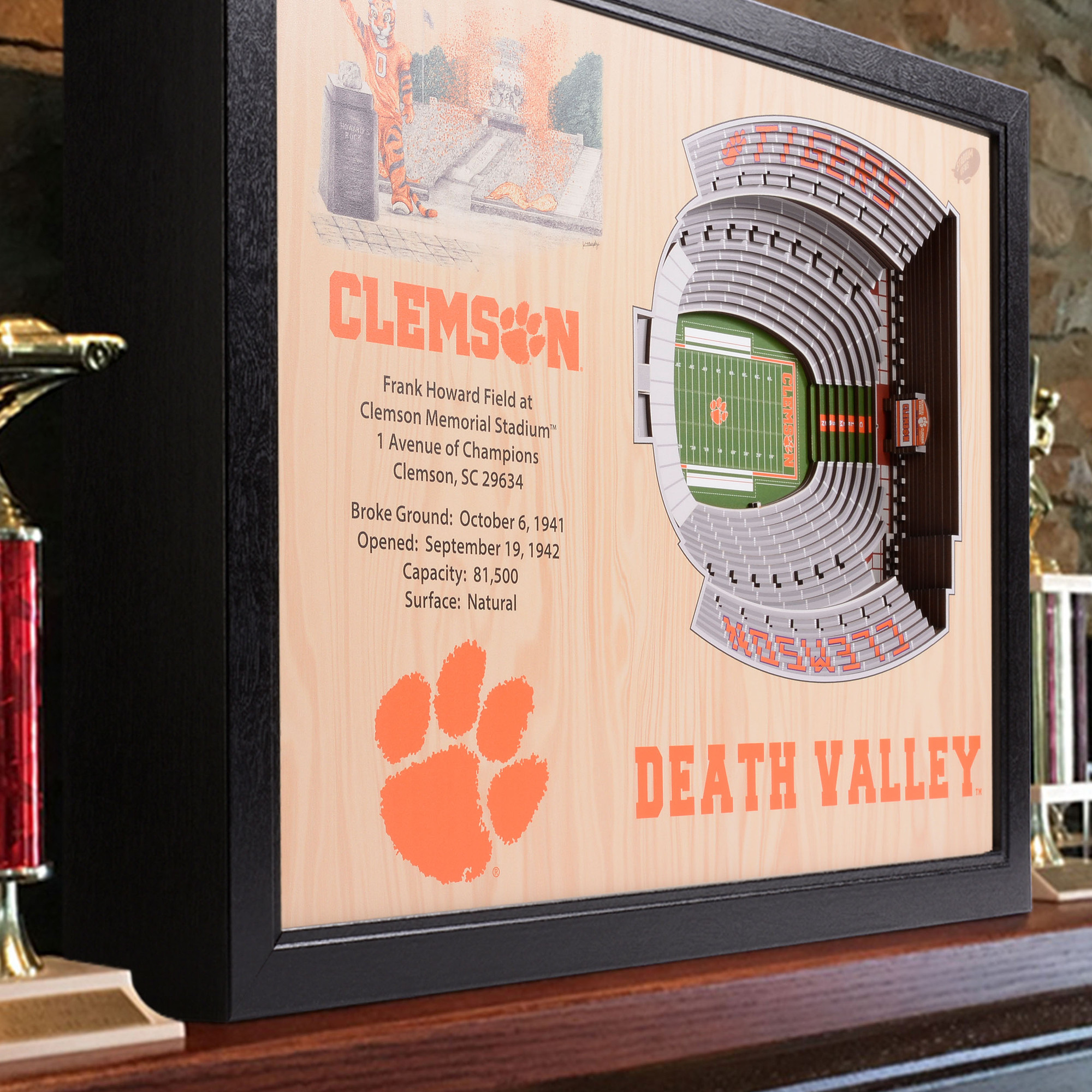 Clemson Tigers 25-Layer StadiumView Wall Art