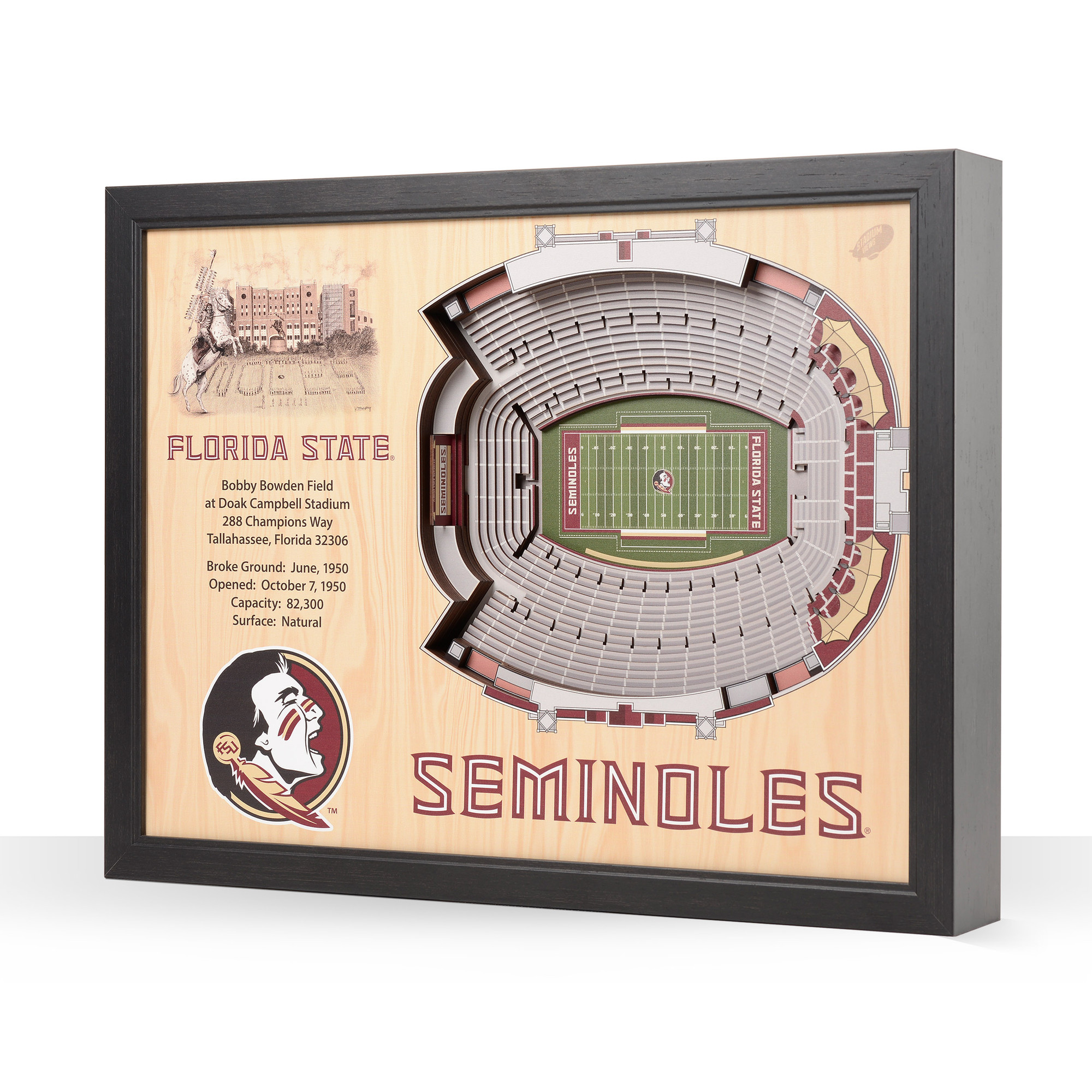FSU Seminoles Football 25-Layer StadiumView Wall Art