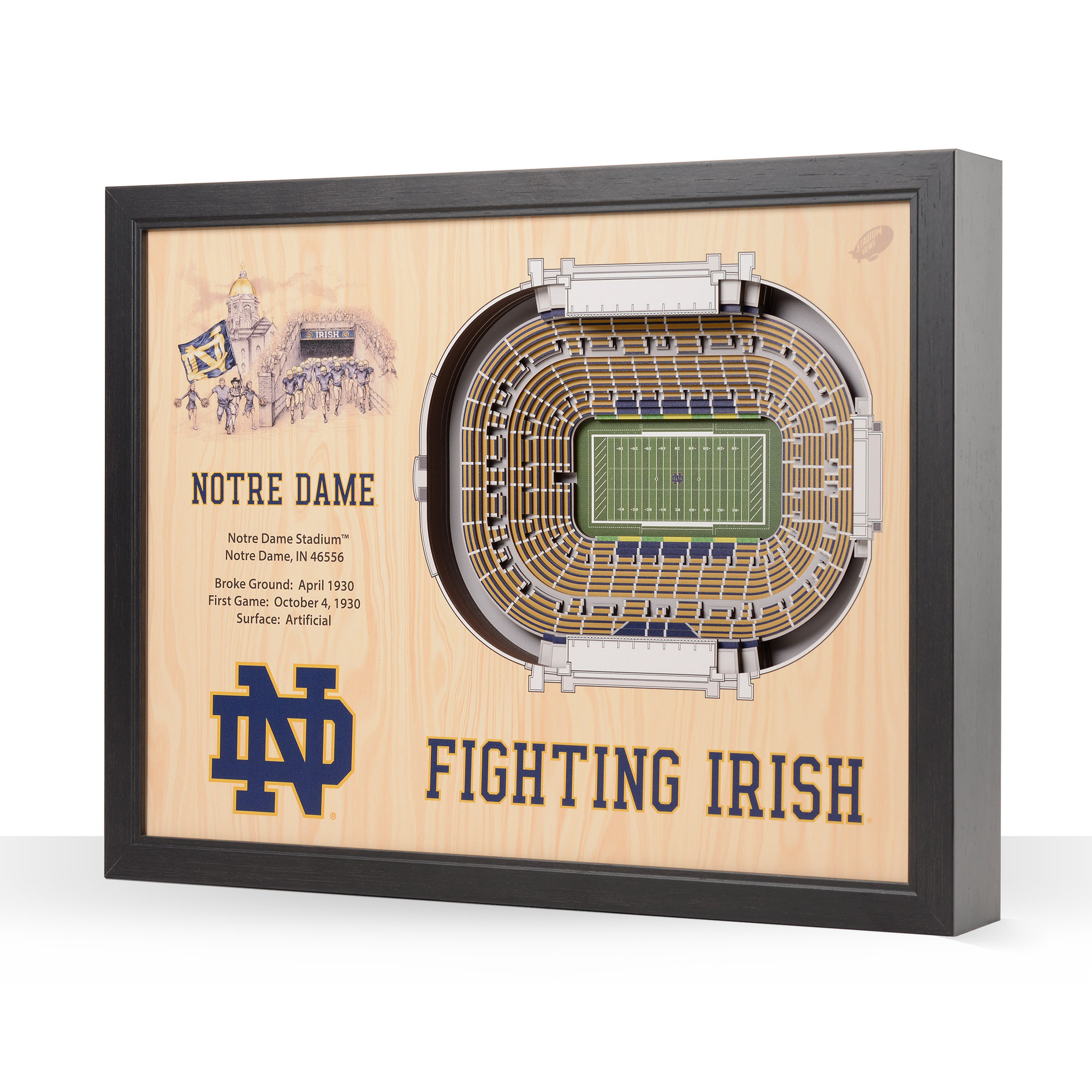 Notre Dame Fighting Irish Football 25 Layer Stadiumview Wall Art