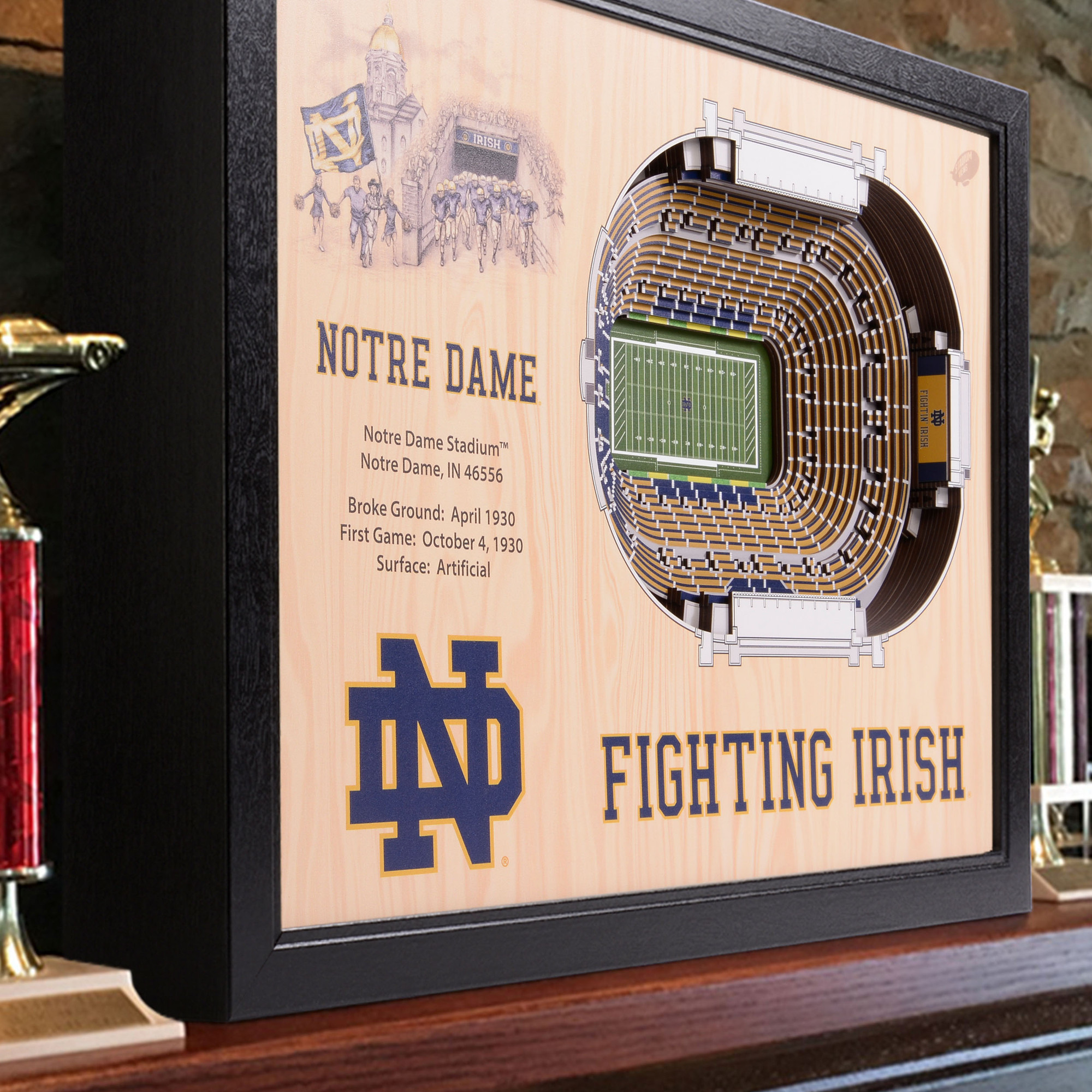 Notre Dame Fighting Irish Football 25 Layer Stadiumview Wall Art
