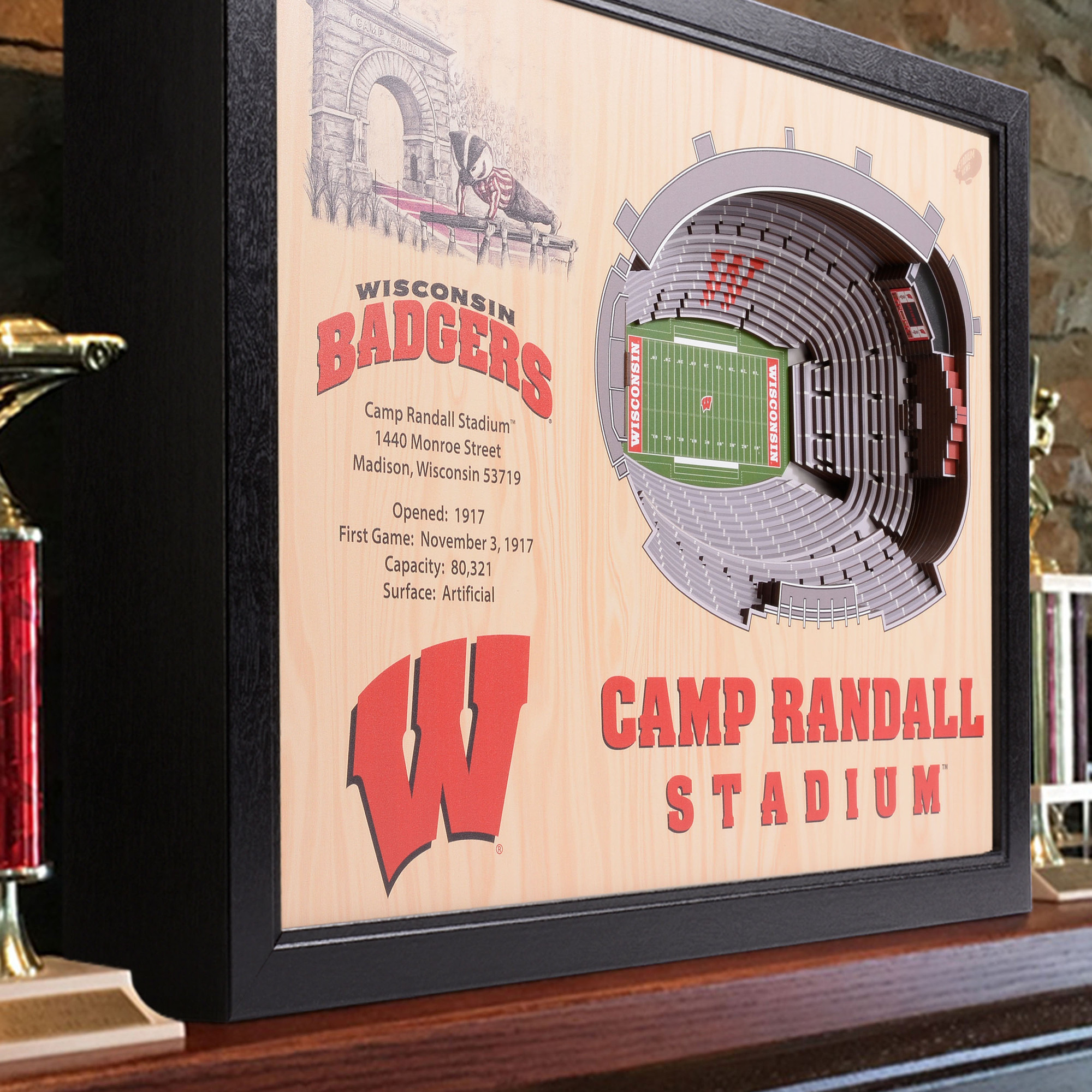 Wisconsin Badgers Football 25-Layer StadiumView Wall Art