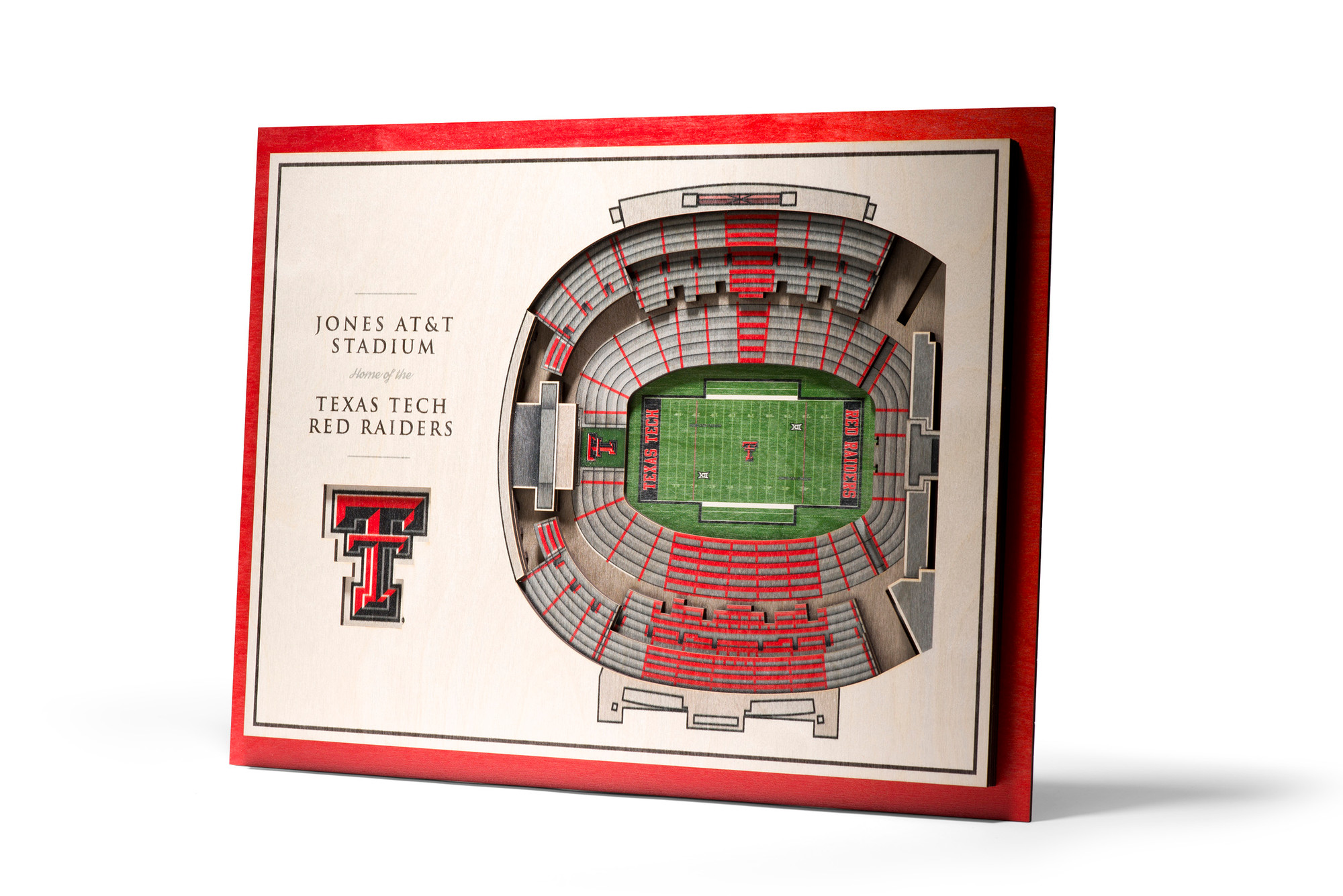 Texas Tech Red Raiders Football 5-Layer StadiumView 3D Wall Art