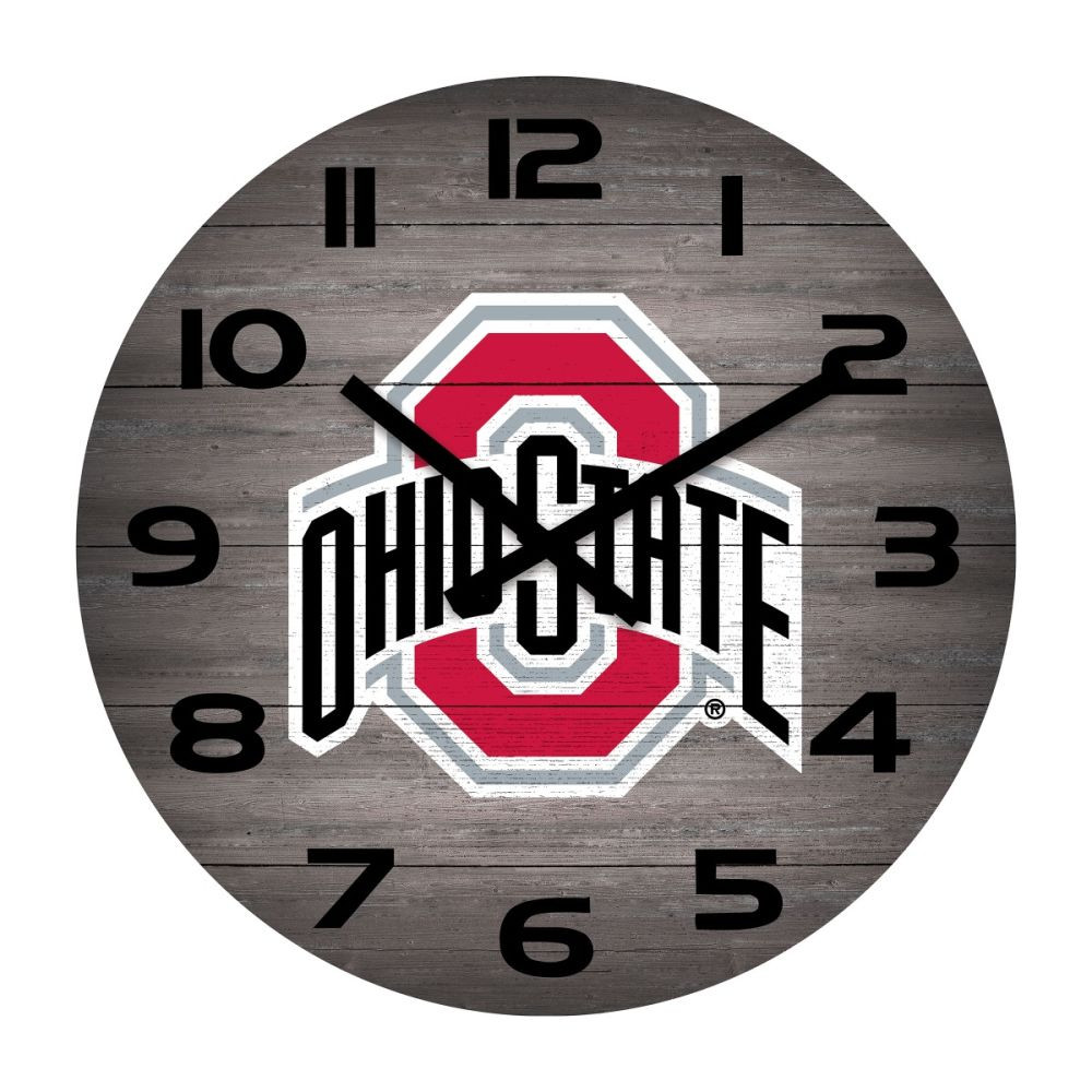 Ohio State Buckeyes Weathered 16" Clock