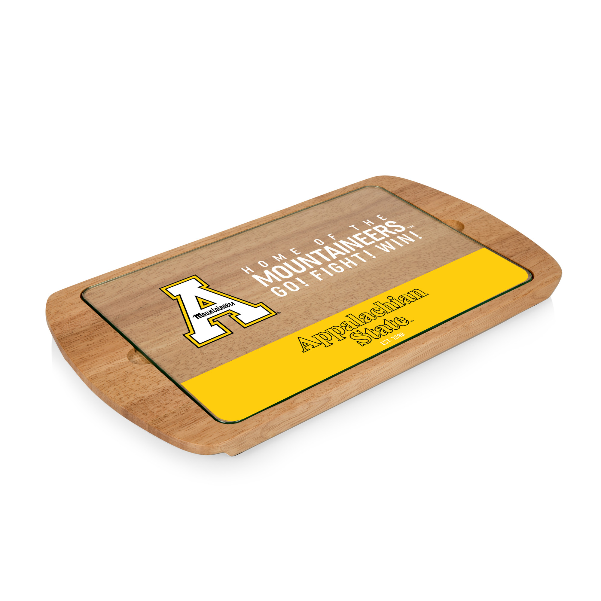 Appalachian State Mountaineers Billboard Glass Top Serving Tray