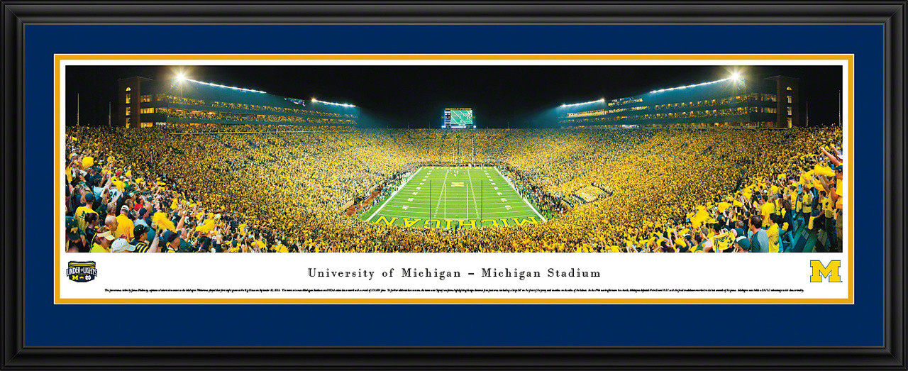 Michigan Wolverines Panoramic Photo Deluxe Matted Frame - End Zone