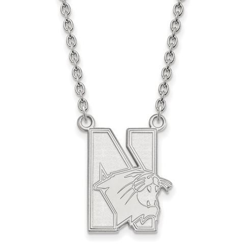 Northwestern University Sterling Silver Large Pendant Necklace