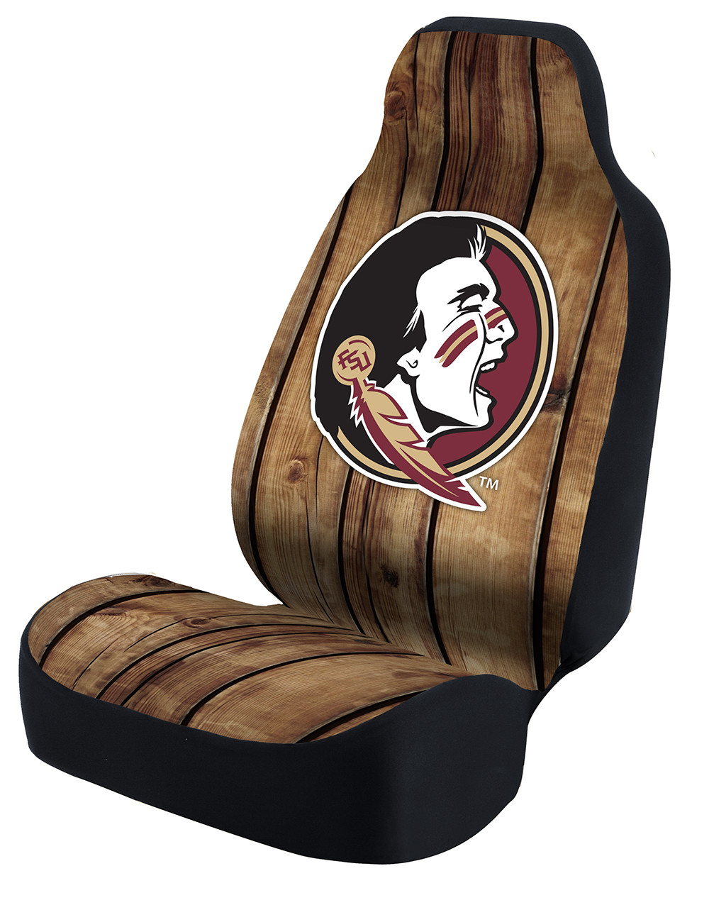 FSU Seminoles Universal Car Seat Cover - Distressed Wood