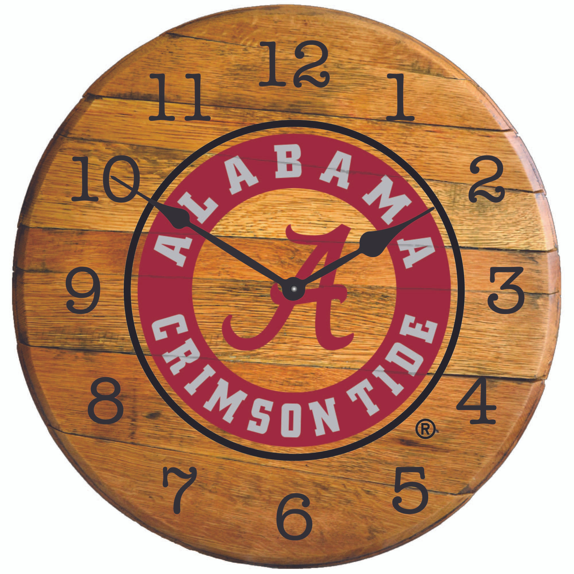 Alabama Crimson Tide 21" Barrel Team Logo Clock -circle