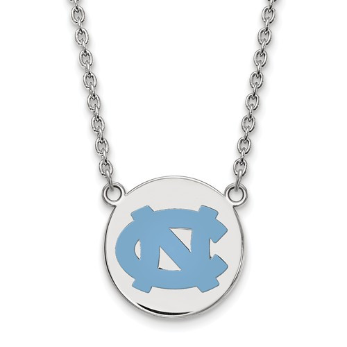UNC Tar Heels Sterling Silver Enamel Necklace
