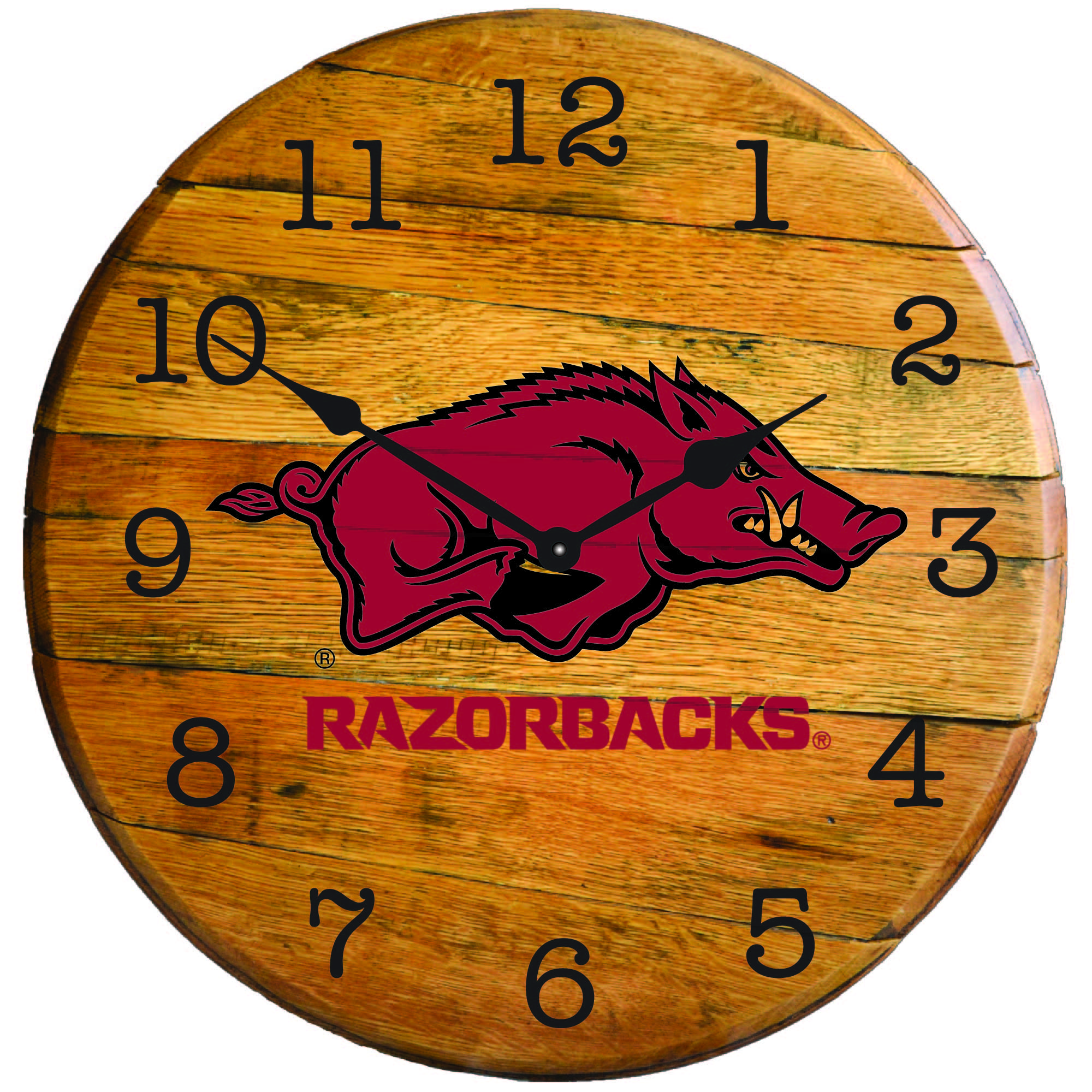 Arkansas Razorbacks 21" Barrel Team Logo Clock