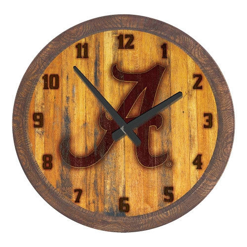 Alabama Crimson Tide: Branded Faux Barrel Top Wall Clock