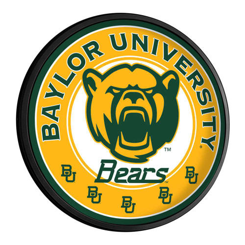 Baylor Bears: Bear Logo - Round Slimline Lighted Wall Sign