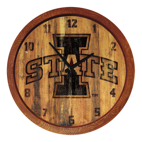 Iowa State Cyclones: Branded Faux Barrel Top Wall Clock