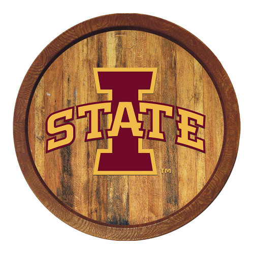 Iowa State Cyclones: Logo In Color (Plastic) - Faux Barrel Top Sign