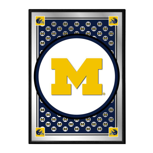 Michigan Wolverines: Team Spirit, M - Framed Mirrored Wall Sign