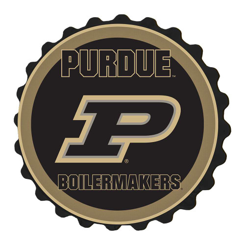 Purdue Boilermakers: Bottle Cap Wall Sign - Black